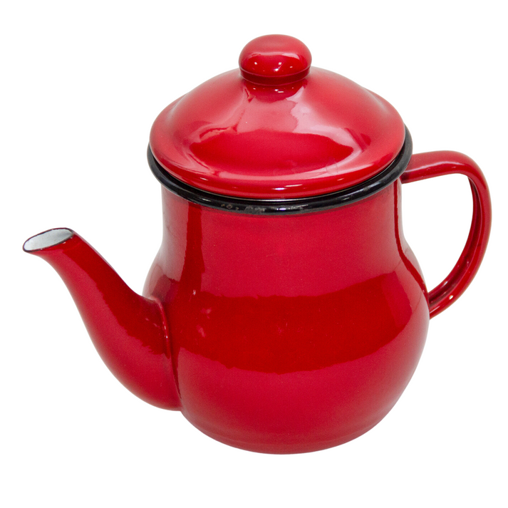 Tetera de té enlozada Roja – Enlozados Condor